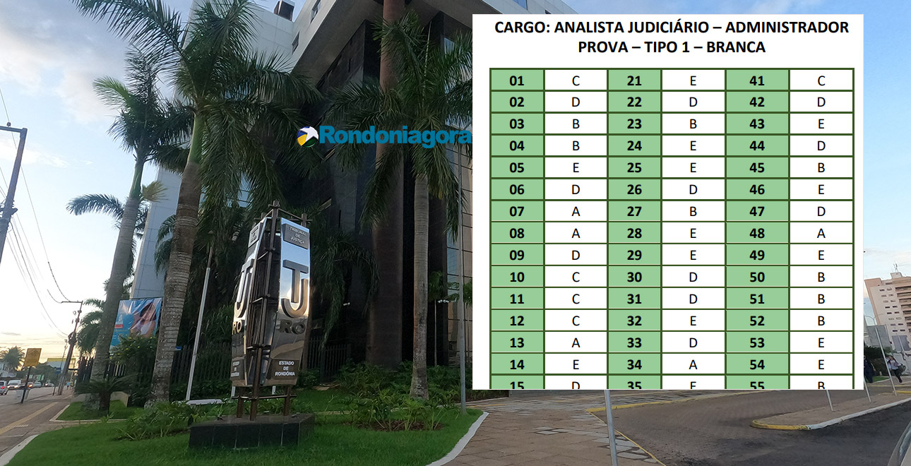 Confira os gabaritos das provas do concurso do TJRO realizadas neste ...